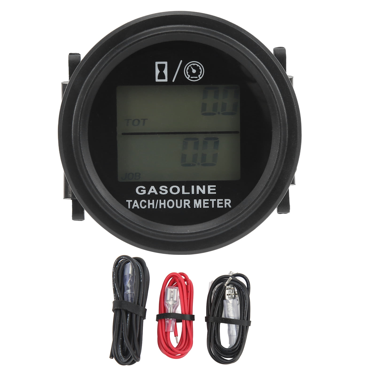 Engine Hour Meter Tachometer Digital TOT Recording Resettable JOB Timer with Dual Screen Display ...