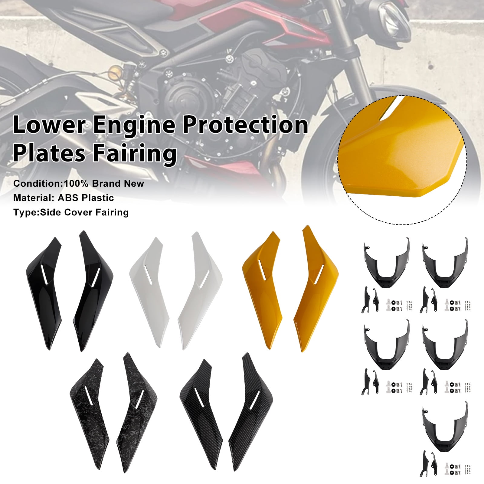 Engine Lower Belly Pan Panels Guard Fairing For Street Triple 765 R/RS ...