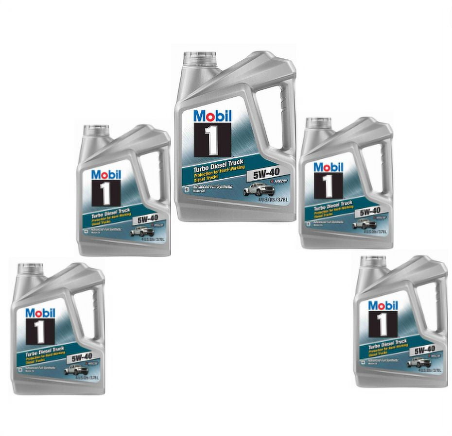 Engine Motor Oil MOBIL 1 122260 Turbo Diesel Full Synthetic SAE 5W-40 ...