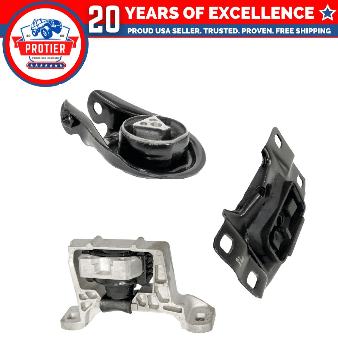 Engine Motor & Trans Mount 3PCS Set Fit 2004-2009 Mazda 3 2.3L Replaces ...