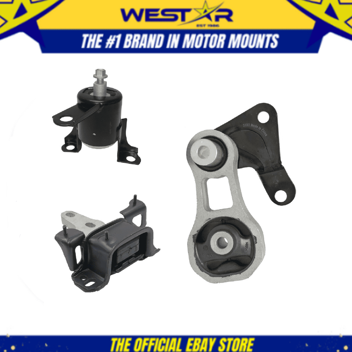Engine Motor & Trans Mount 3PCS Set Fit 2011-2016 Ford Fiesta 1.6L ...