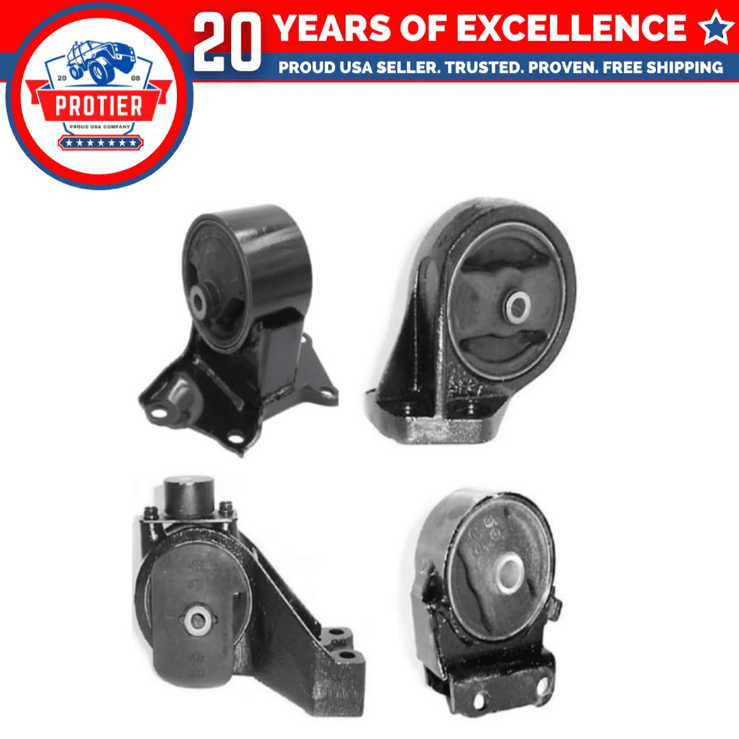 Engine Motor & Transmission Mount Set compatible with Hyundai Sonata 2 ...