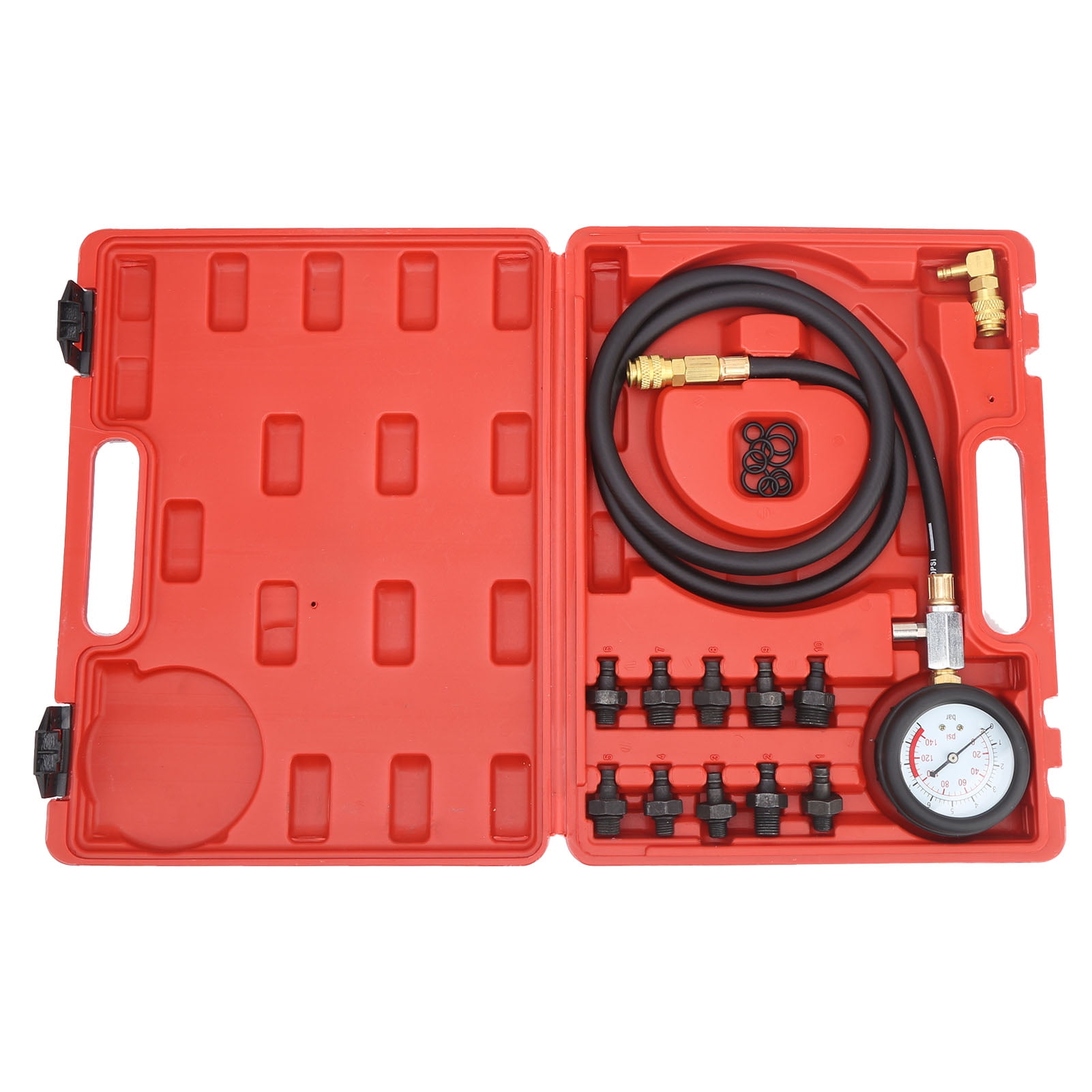 Engine Oil Pressure Test Tool Kit Tester Gauge with Toolbox Low Oil ...