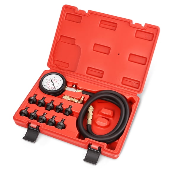 Engine Oil Pressure Testing Diagnostic Tool Kit Dual Scale Gauge with ...