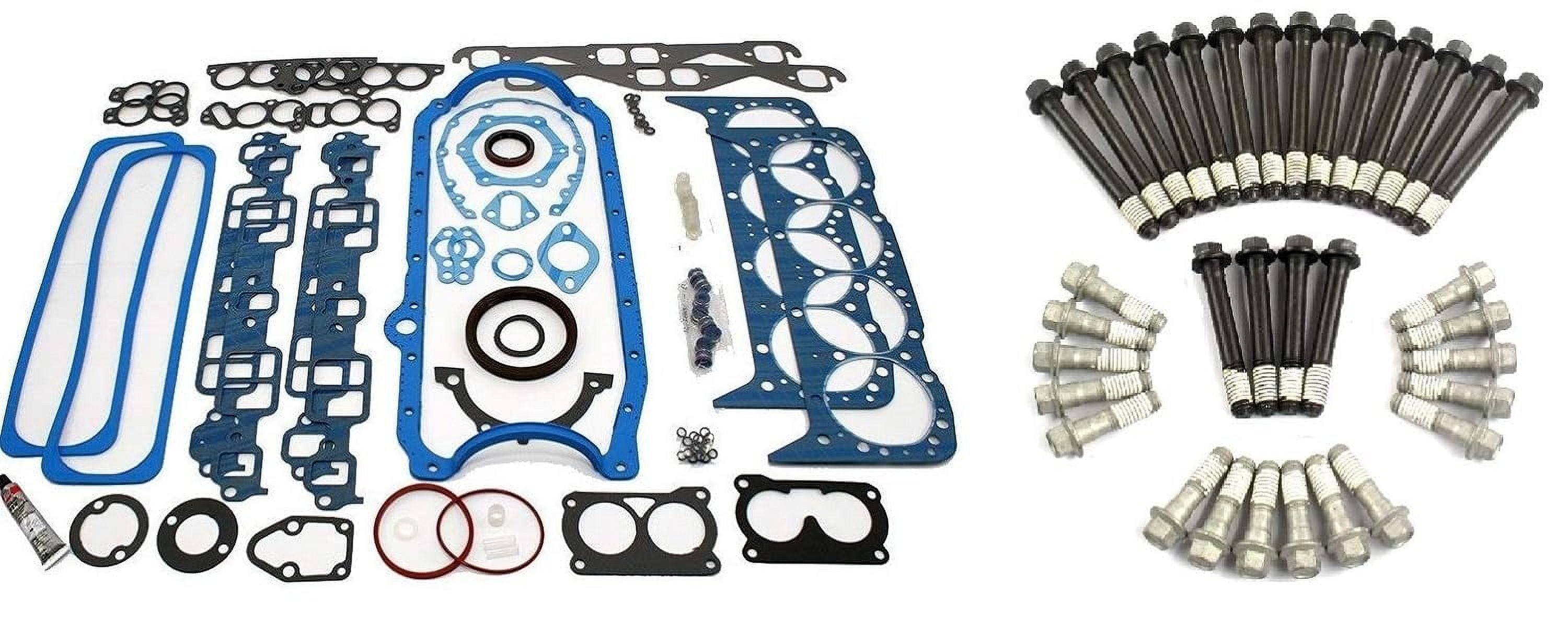 Engine Overhaul Gasket Kit & Head Bolt Set Compatible with 1986-92 SBC ...