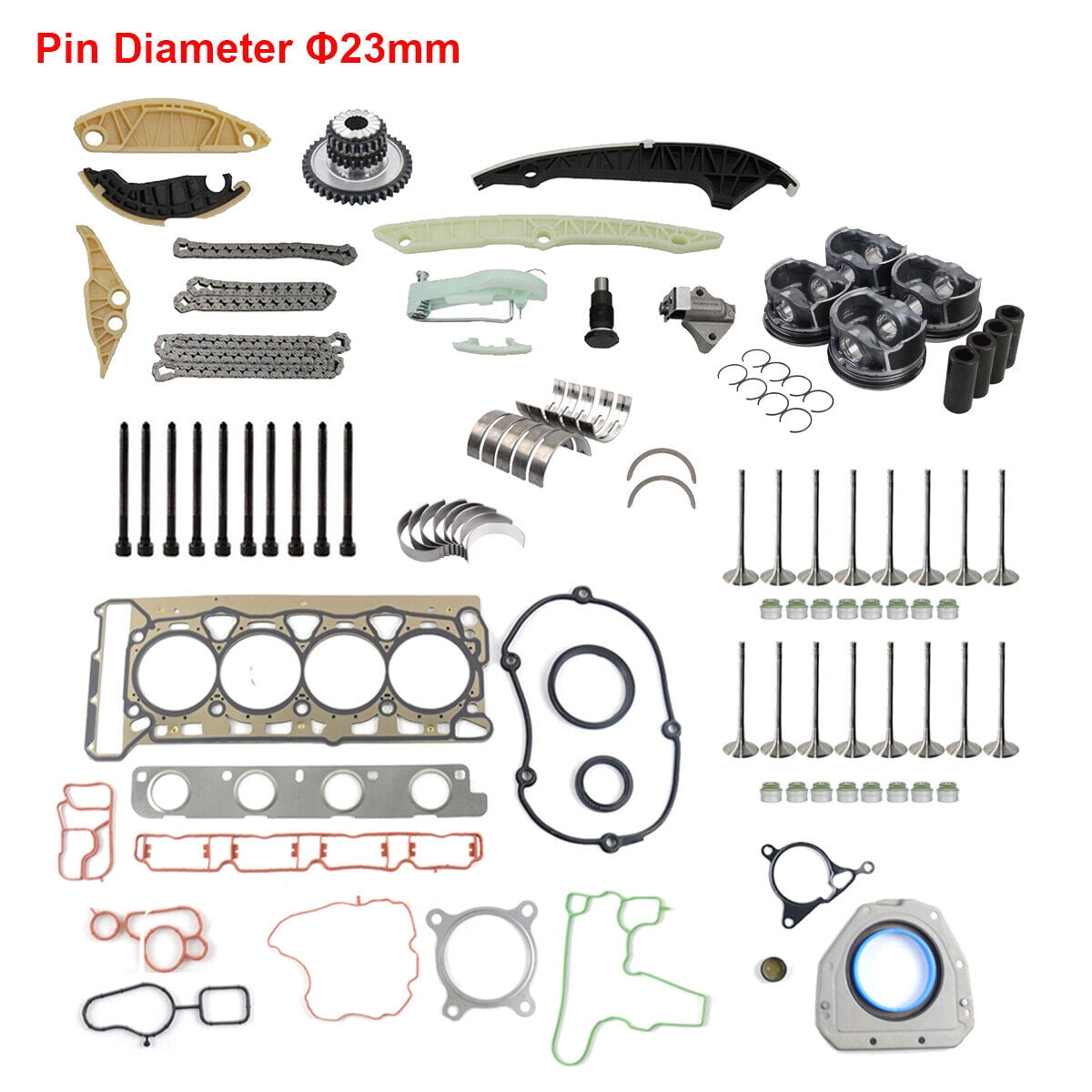 Engine Overhaul Rebuild Pistons Kit for Audi A4 VW GTI Jetta 2.0 T CDN ...