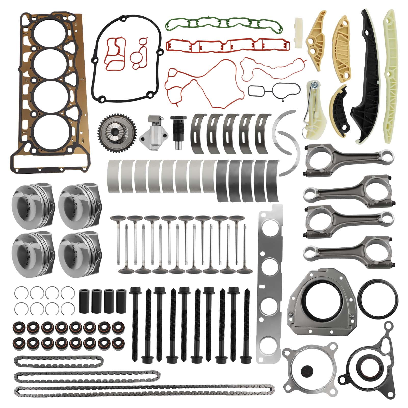 Engine Overhaul Rebuild Pistons & Rods Kit For Audi VW 2.0 TFSI A4 Q5 ...