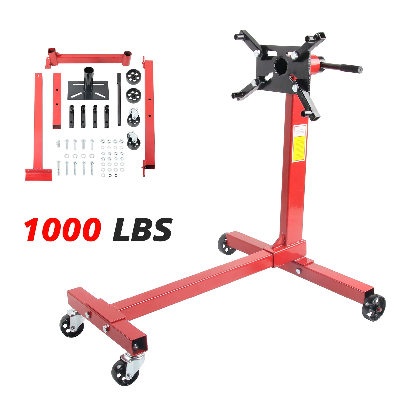 Engine Stand 1000 lbs Motor Hoist w/ 360 Degree Adjustable Mounting Head Red - Walmart.com