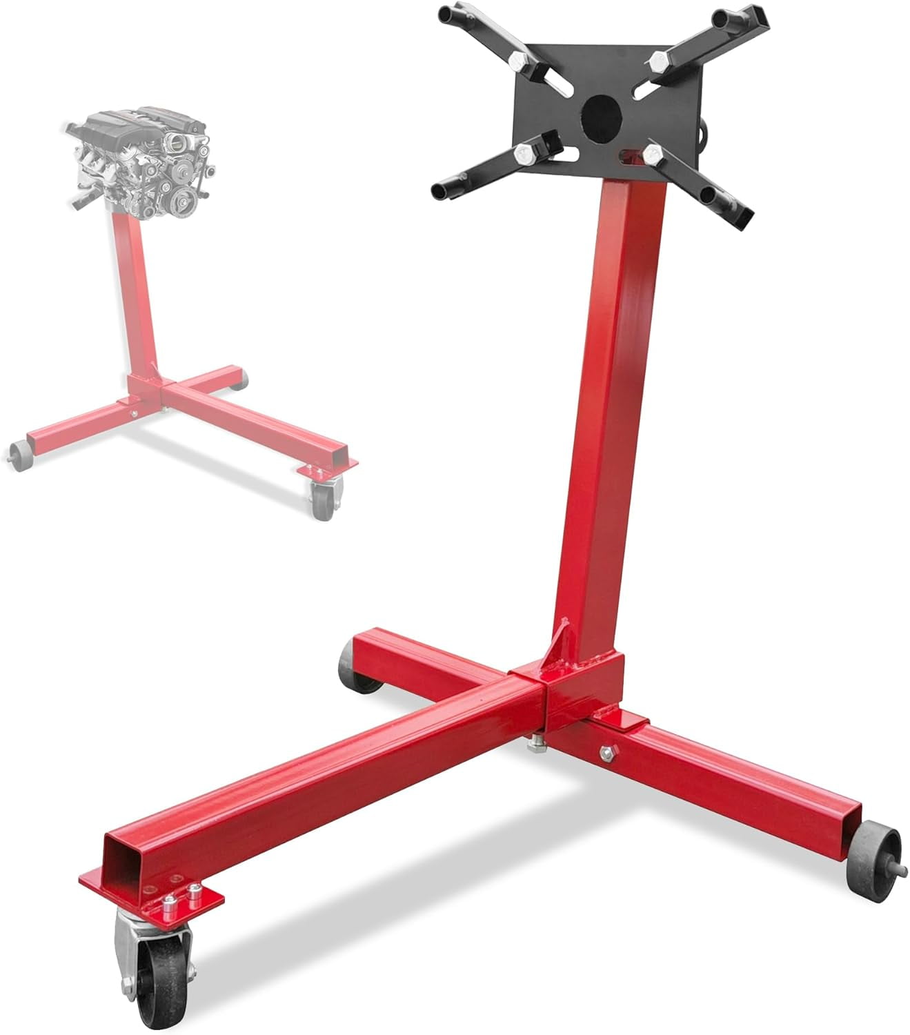 Engine Stand, 3/8 Ton(750Lbs) Engine Lift Stand With 4 Adjustable Arms ...