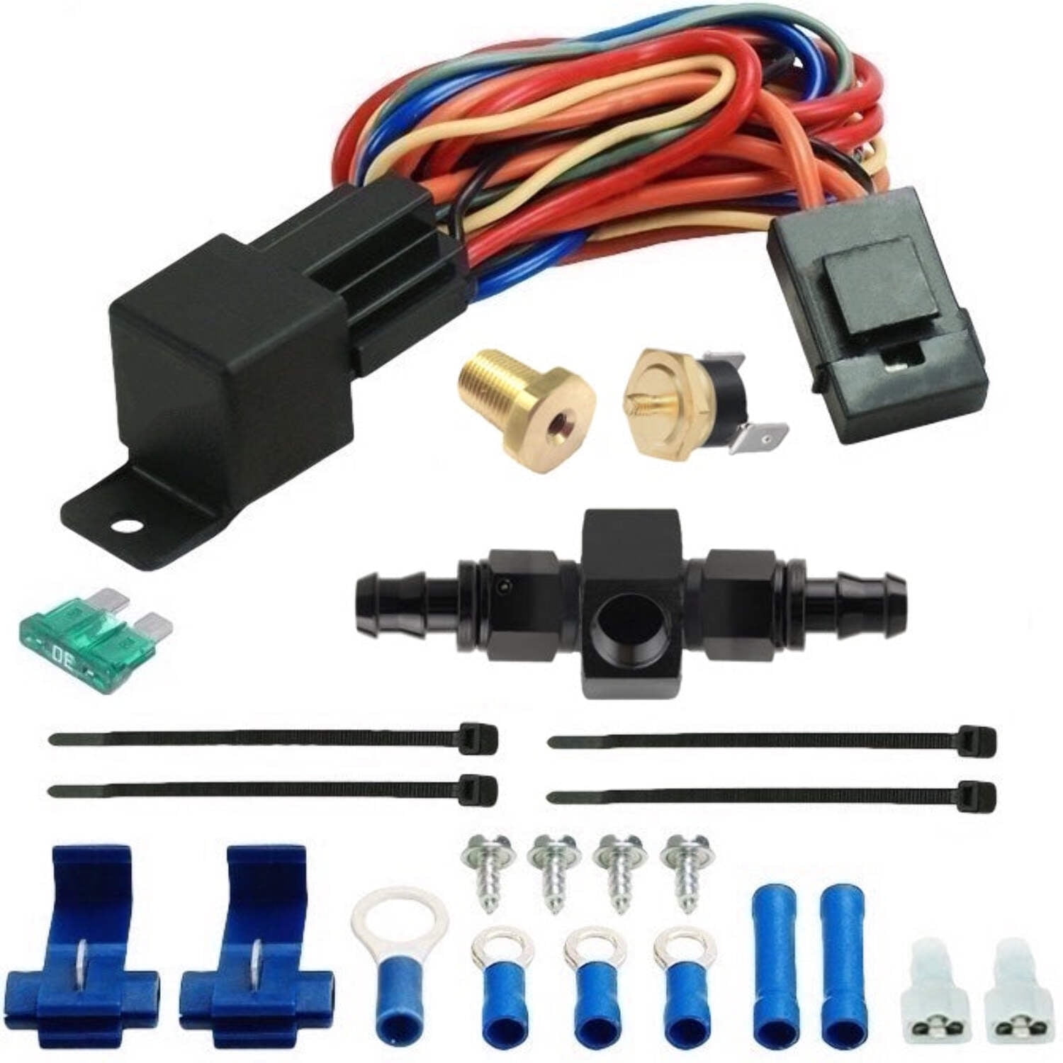 Engine Trans Oil Cooler Electric Fan Thermostat Switch In-Line Wiring ...