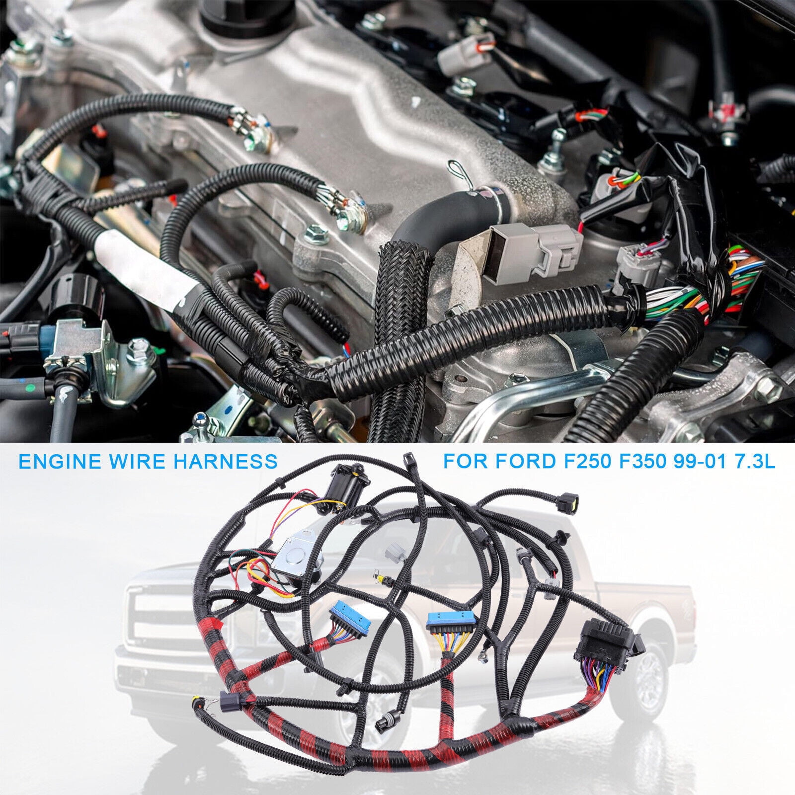 Engine Wiring Harness For 2002-2003 Ford F250 F350 F550 Super Duty 7.3L ...
