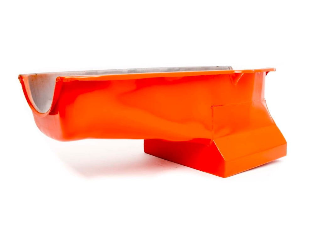 Engine Works 26726 SB Chevy Drag Race Oil Pan, Orange Steel 7 QT., 8-1/ ...