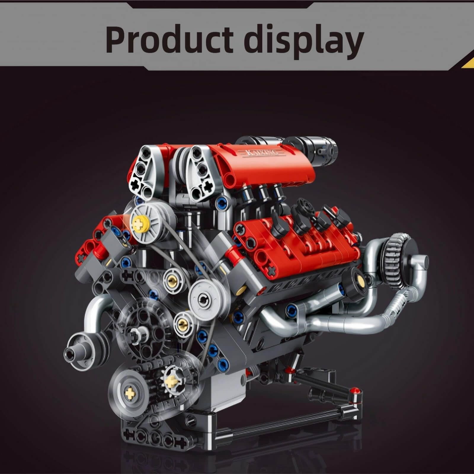 Engine, YUANGUI Ideas V8 Engine Building Kit for Adults, Build Your Own MOC Mini V8 Engine Model ...