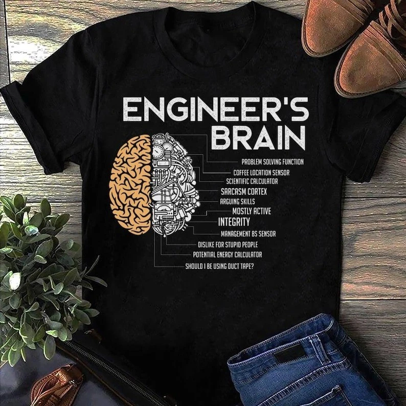 Engineer Brain Diagram Clever Technical Humor Creative STEM Inspired ...