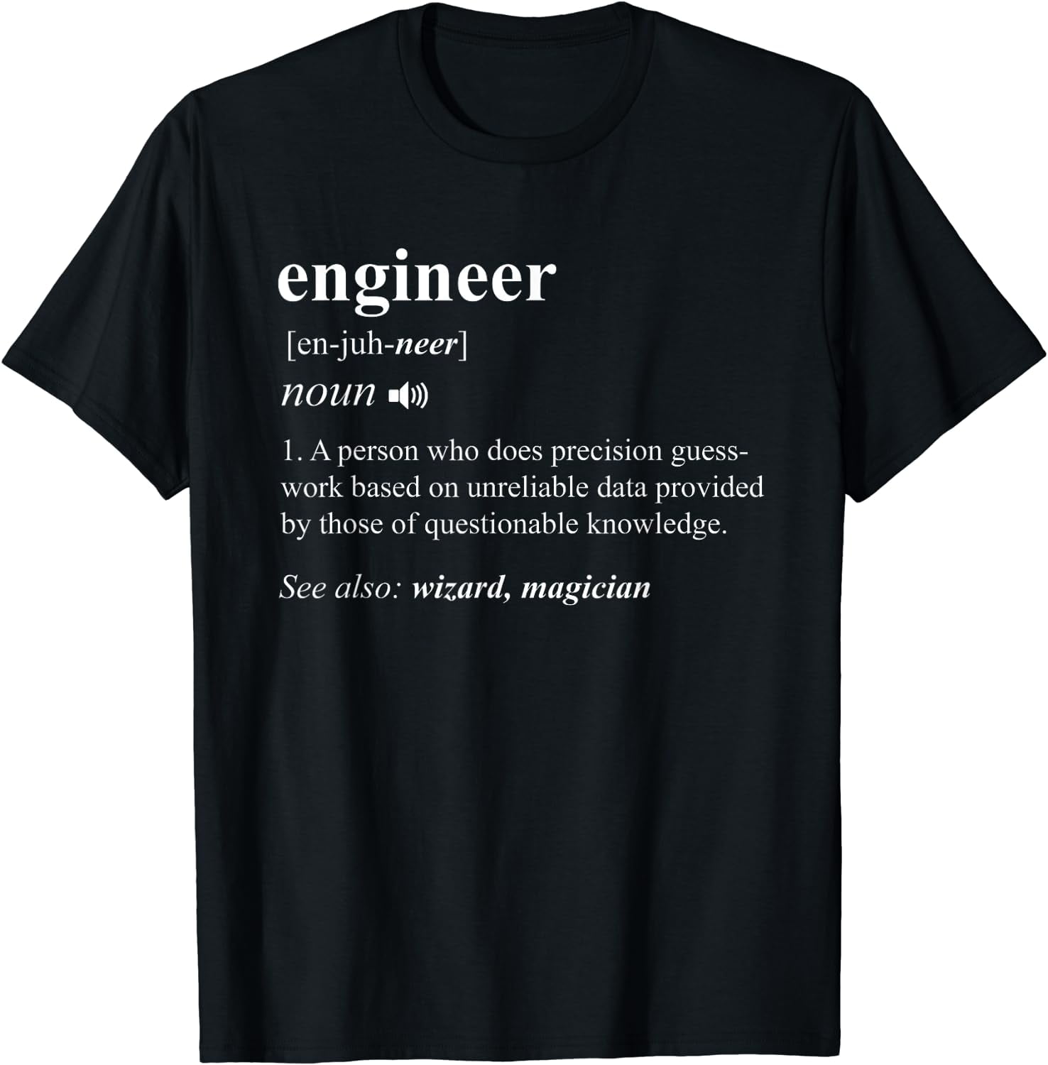 Engineer Definition Funny Engineering Mechanical Civil Gift T-Shirt ...