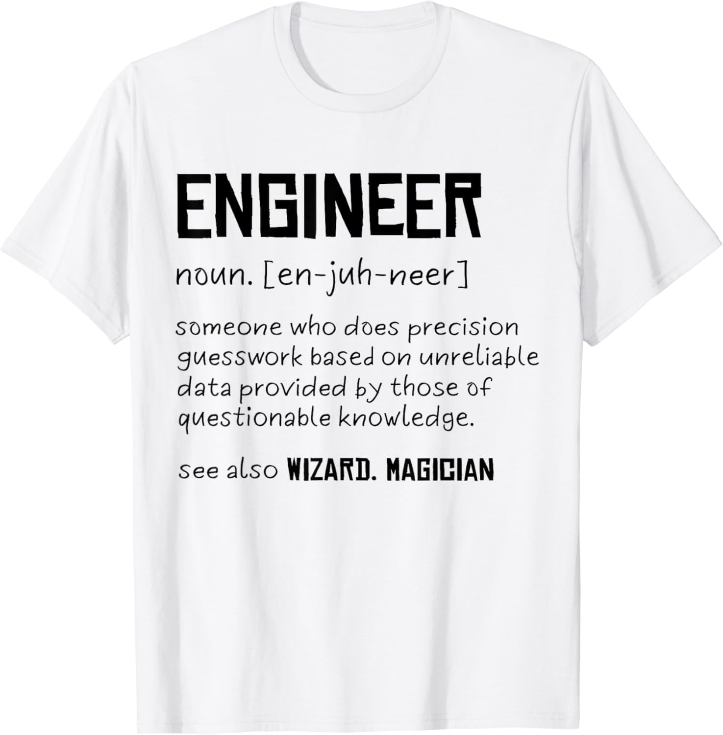 Engineer Definition Funny Engineering Mechanical Civil Gifts T-Shirt ...