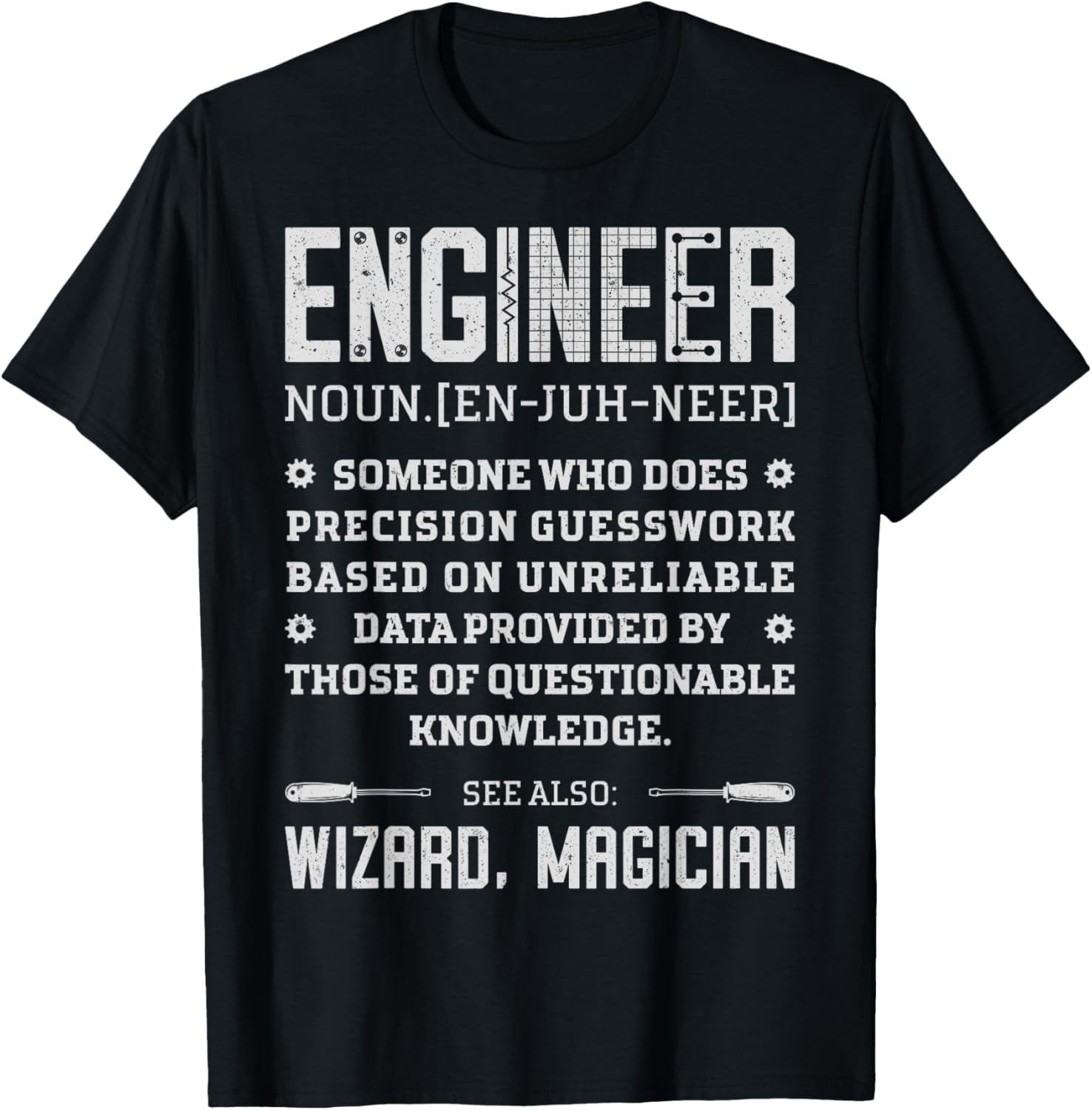 Engineer Definition Funny Noun Engineering Dictionary Term T-Shirt ...
