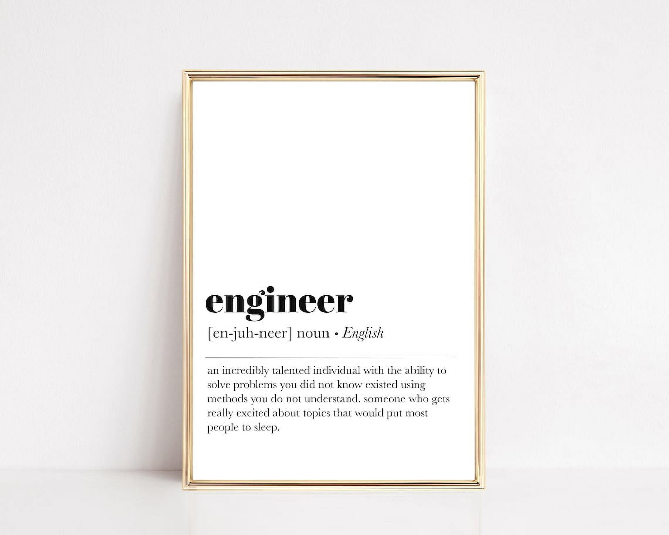 Engineer Definition Print Engineer Gift Engineering School Grad Gift ...