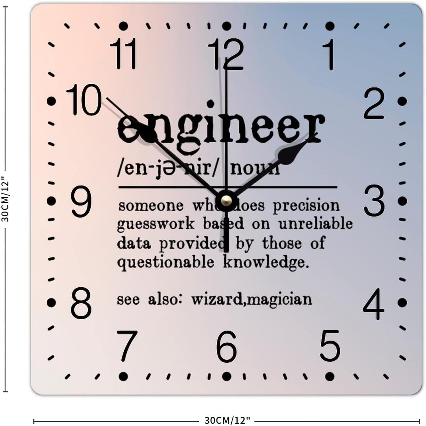 Engineer Definition Square Pvc Clock Spiritual Quotes Wall Clock ...