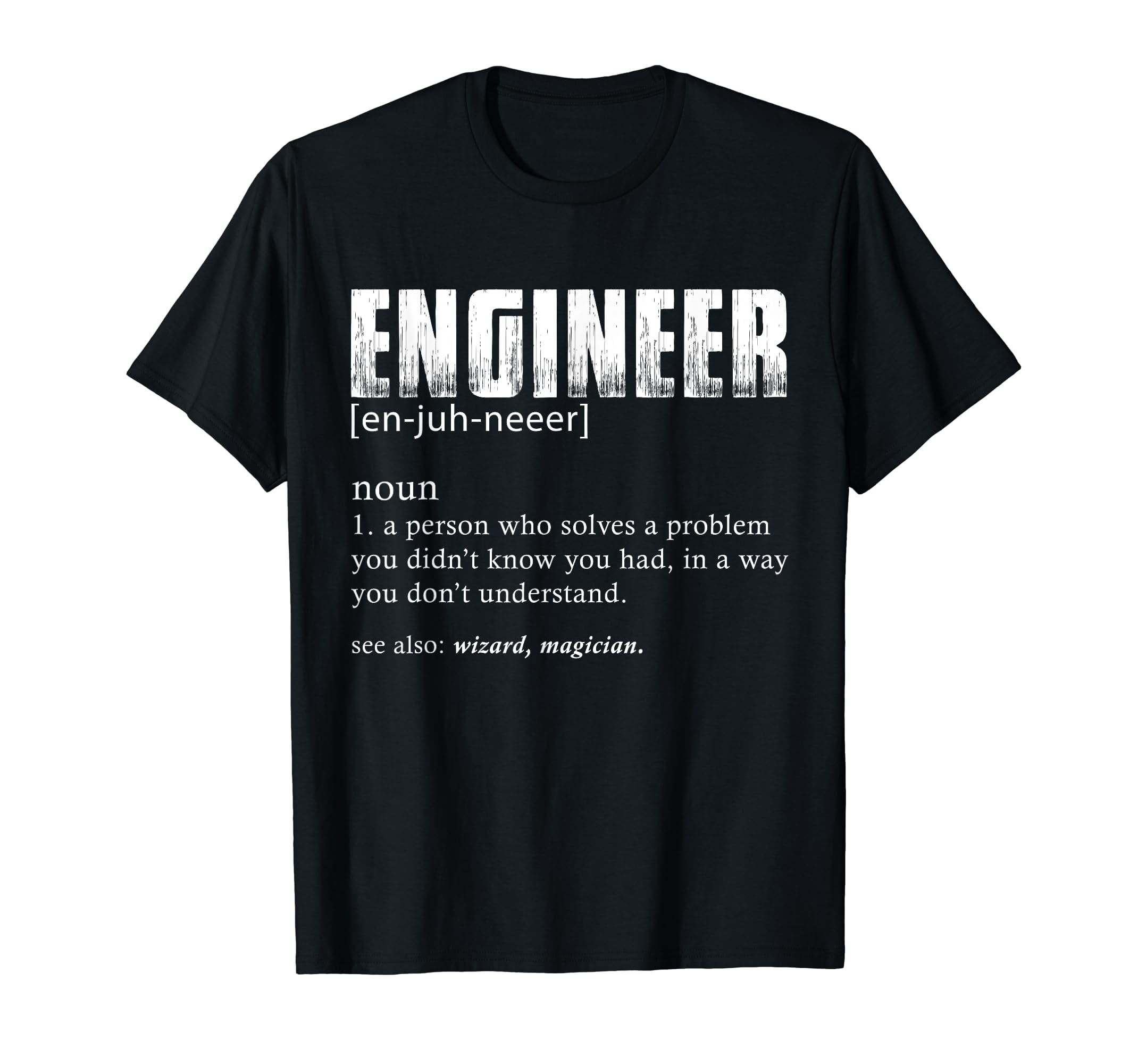 Engineer Definition T Shirt Funny Engineering Men Casual T-Shirt ...