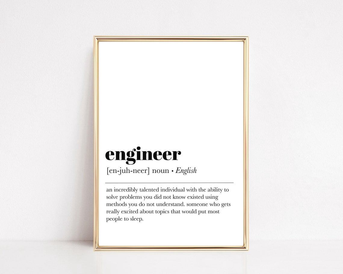 Engineer Definition Wall Art Graduation Office Decor, Unframed Canvas ...