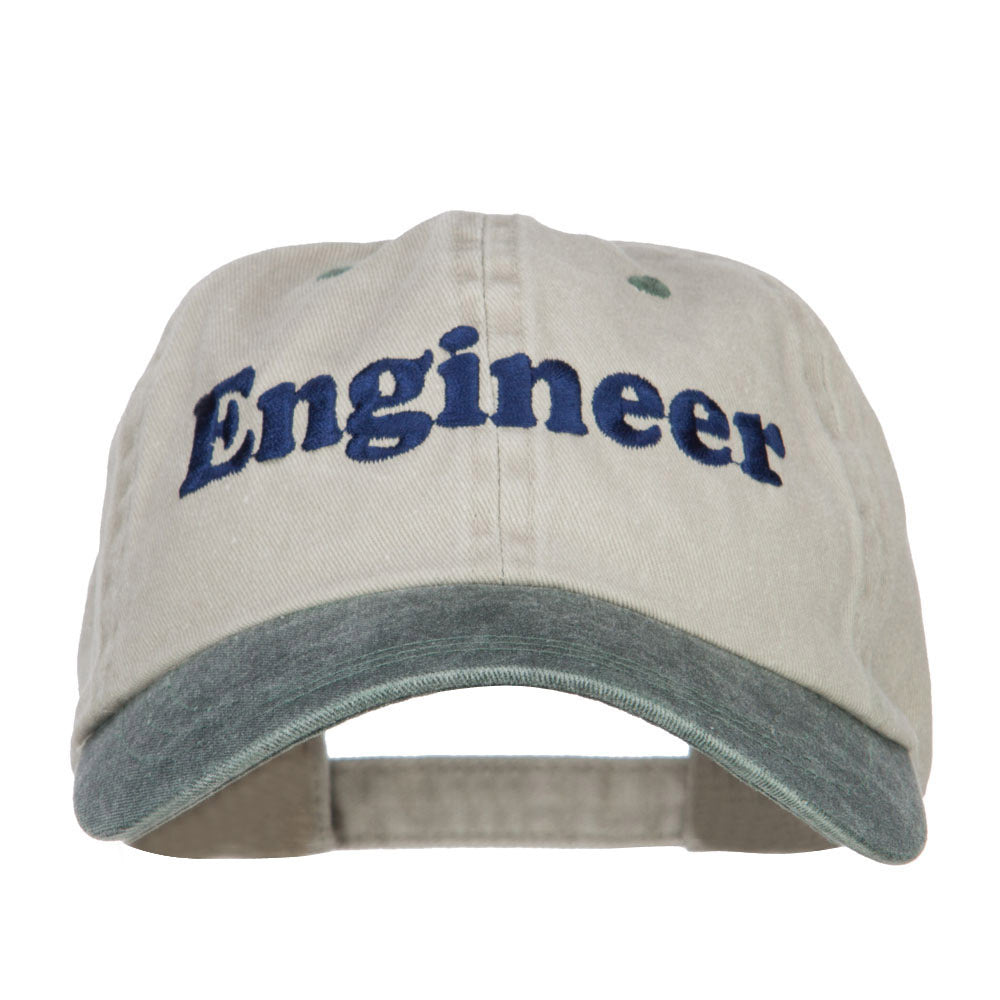 Engineer Embroidered Washed Cap - Beige Green OSFM - Walmart.com