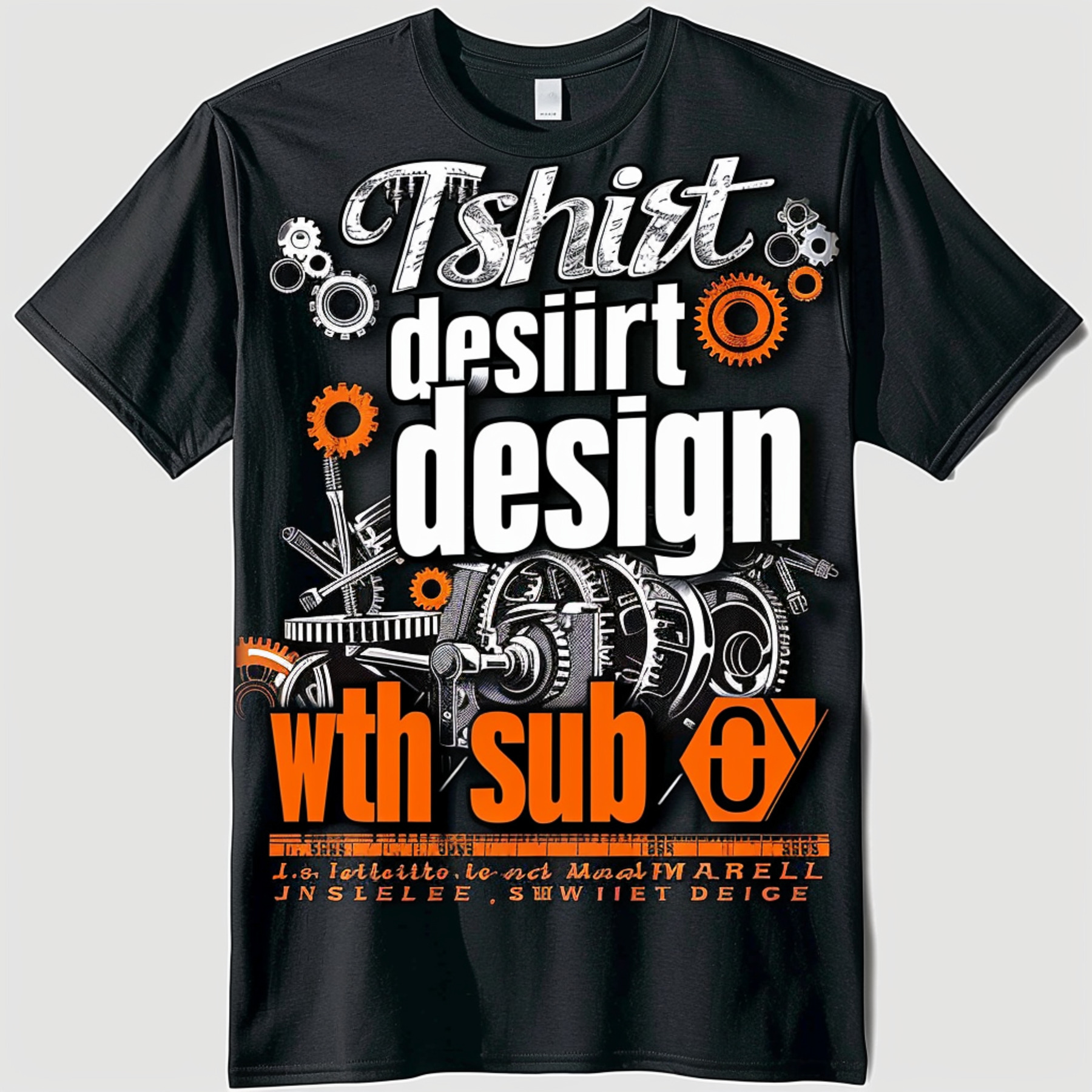 Engineer Explaining Industrial Gear Design Black T Shirt Unique Professional Vector Graphic ...