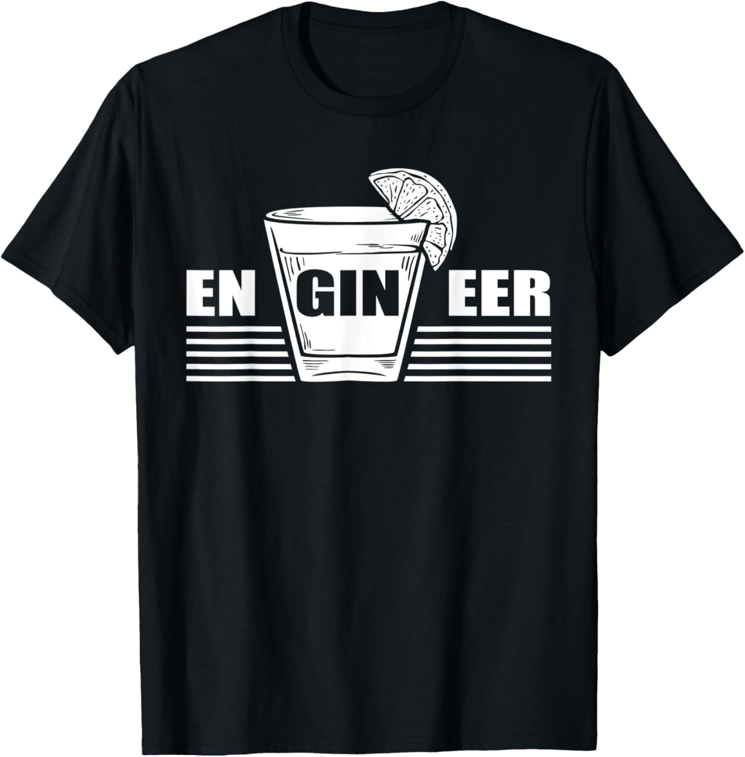 Engineer GIN Tonic Drinker Alcohol Funny Funny Creative Graphic T-Shirt - Walmart.com