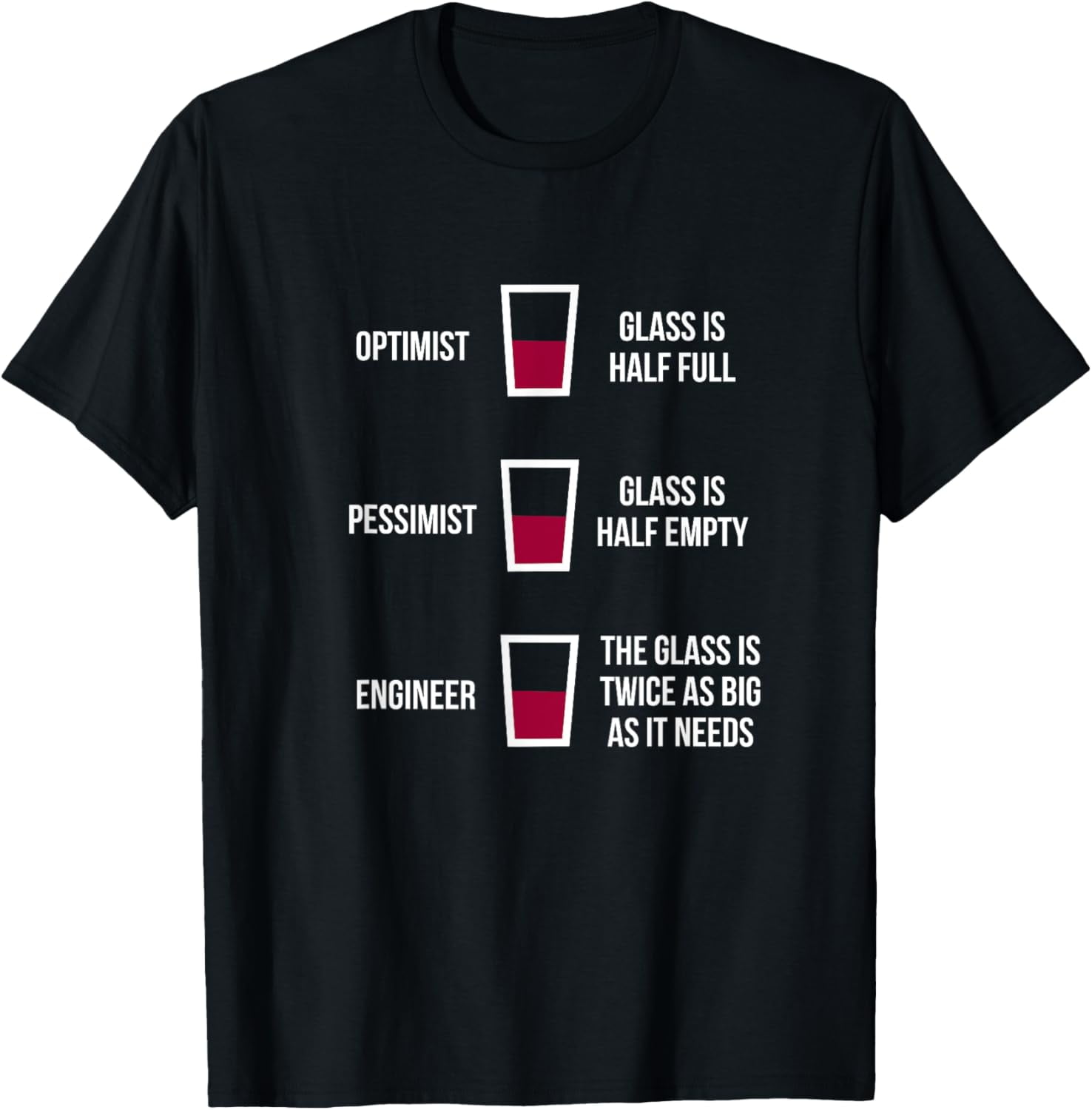Engineer Glass Half Full: Funny Engineering Joke T-Shirt - Walmart.com