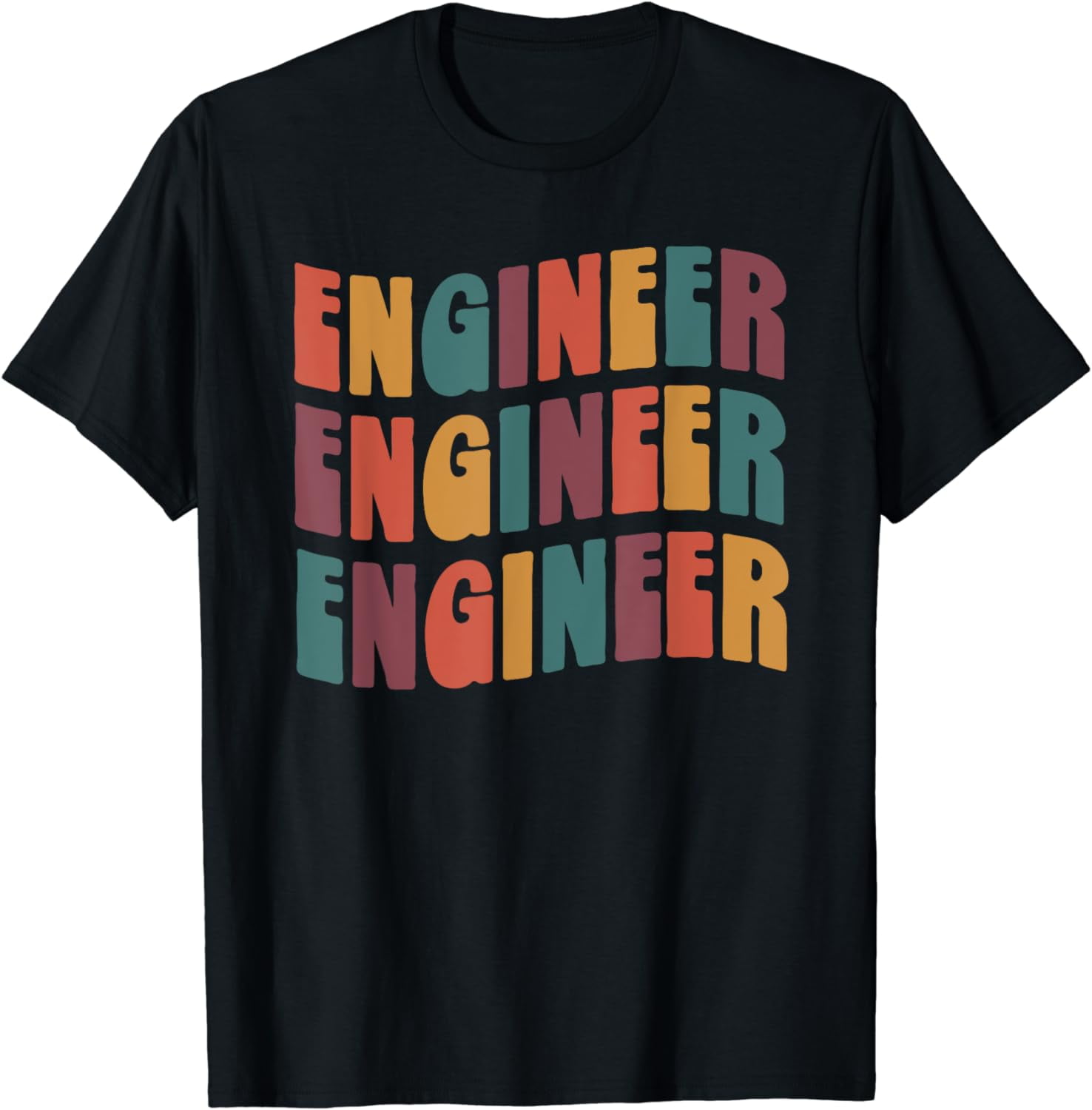 Engineer Groovy Retro Colorful Design Engineering T-Shirt - Walmart.com