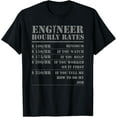 Engineer Hourly Rate Funny Engineering Mechanical Civil Gift T-Shirt ...