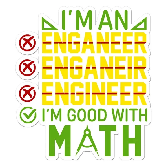 Engineer Math Sticker Indoor Outdoor Phone Decal Water Bottle Stickers ...