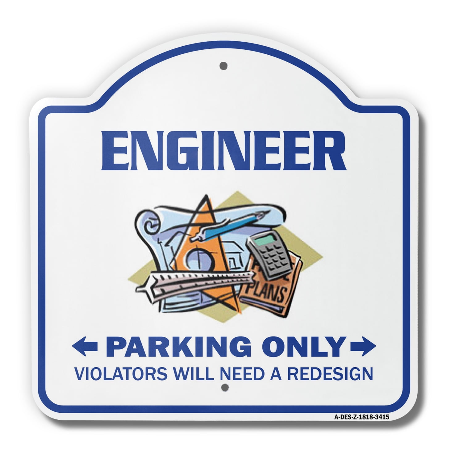 Engineer Parking 18" X 18" Heavy-Gauge Aluminum Architectural Sign ...