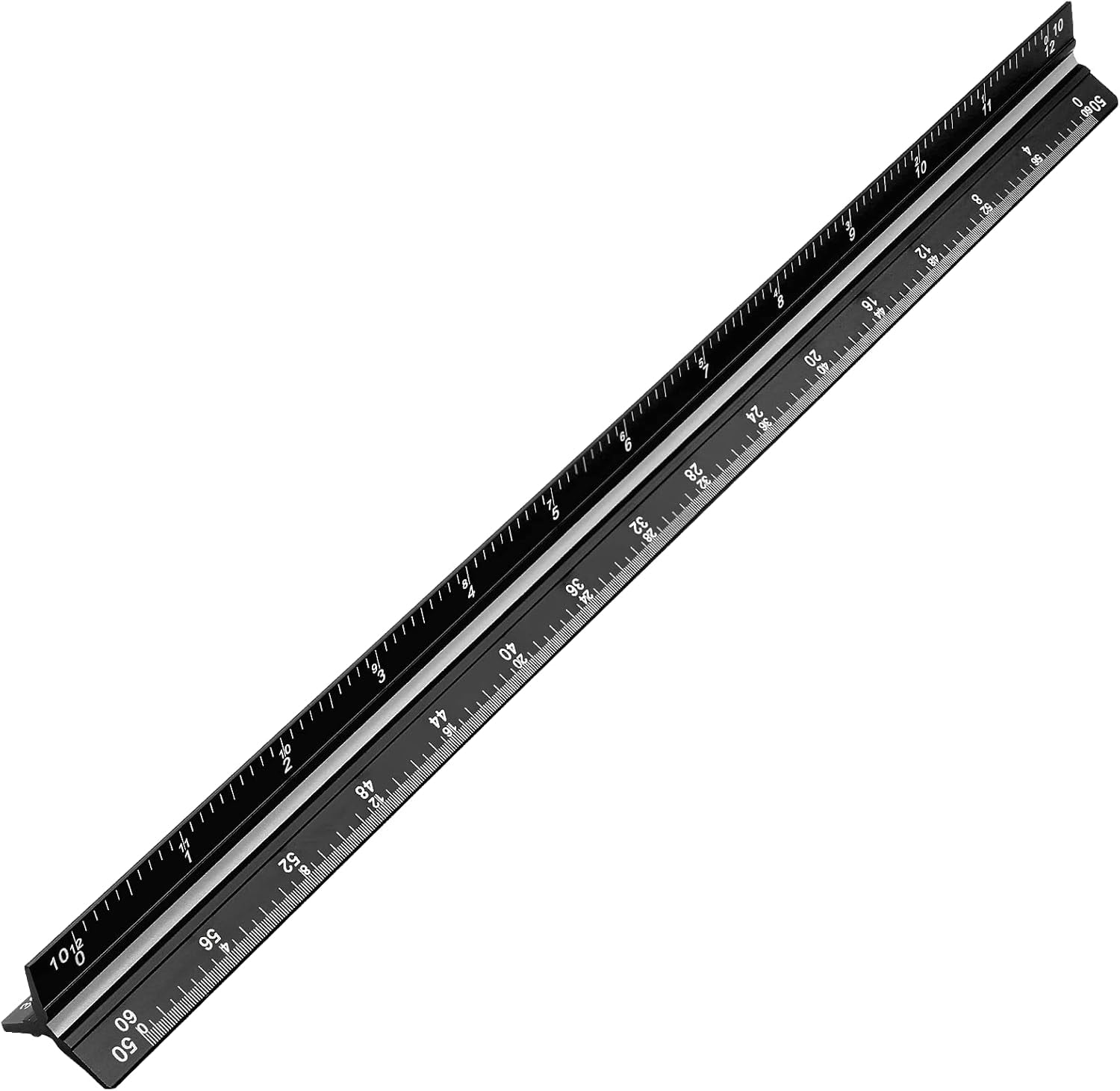 Engineer Scale Ruler 12 Inch, Solid Aluminum Laser-Etched Triangular ...