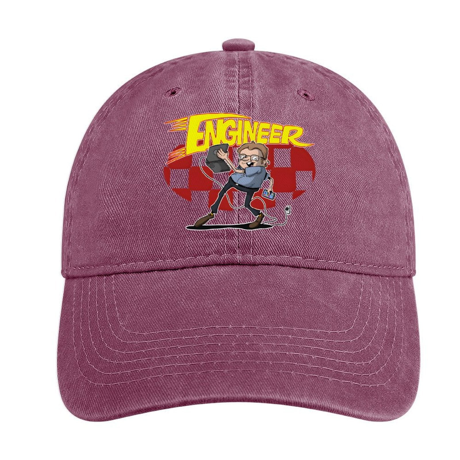 Engineer Wine Red Hat Adjustable Funny Fashion Unisex Baseball Cap For ...