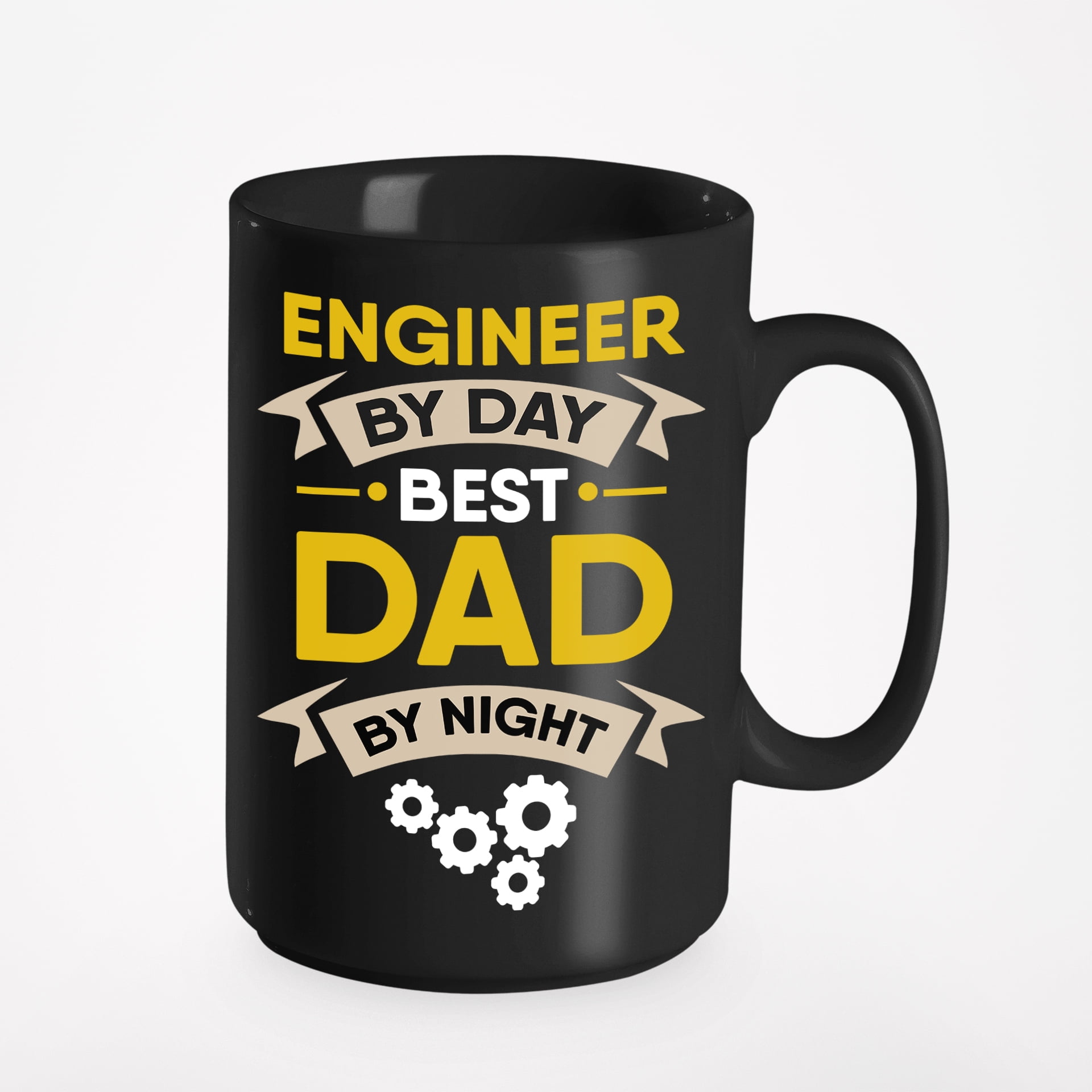 Engineer by Day, Best Dad by Night, Black 15oz Ceramic Mug - Walmart.com
