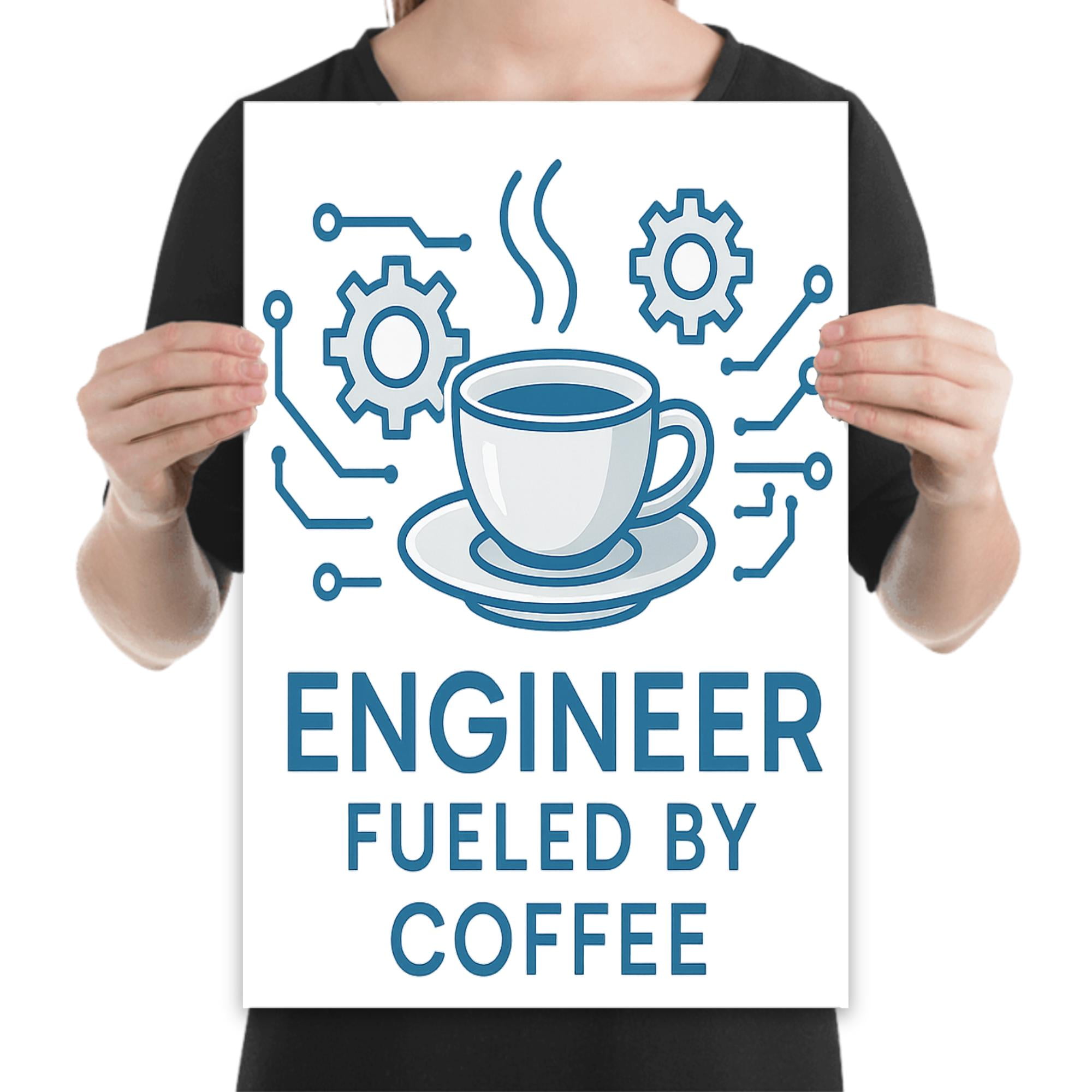 Engineer coffee blueprint, 13x19 poster, glossy archival finish, office ...