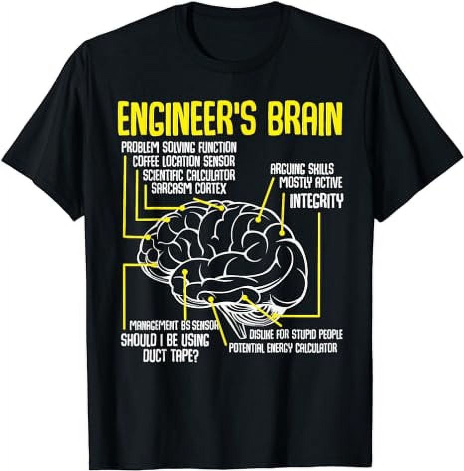 Engineer's Brain Funny Engineering Games Process Funny T-Shirt ...