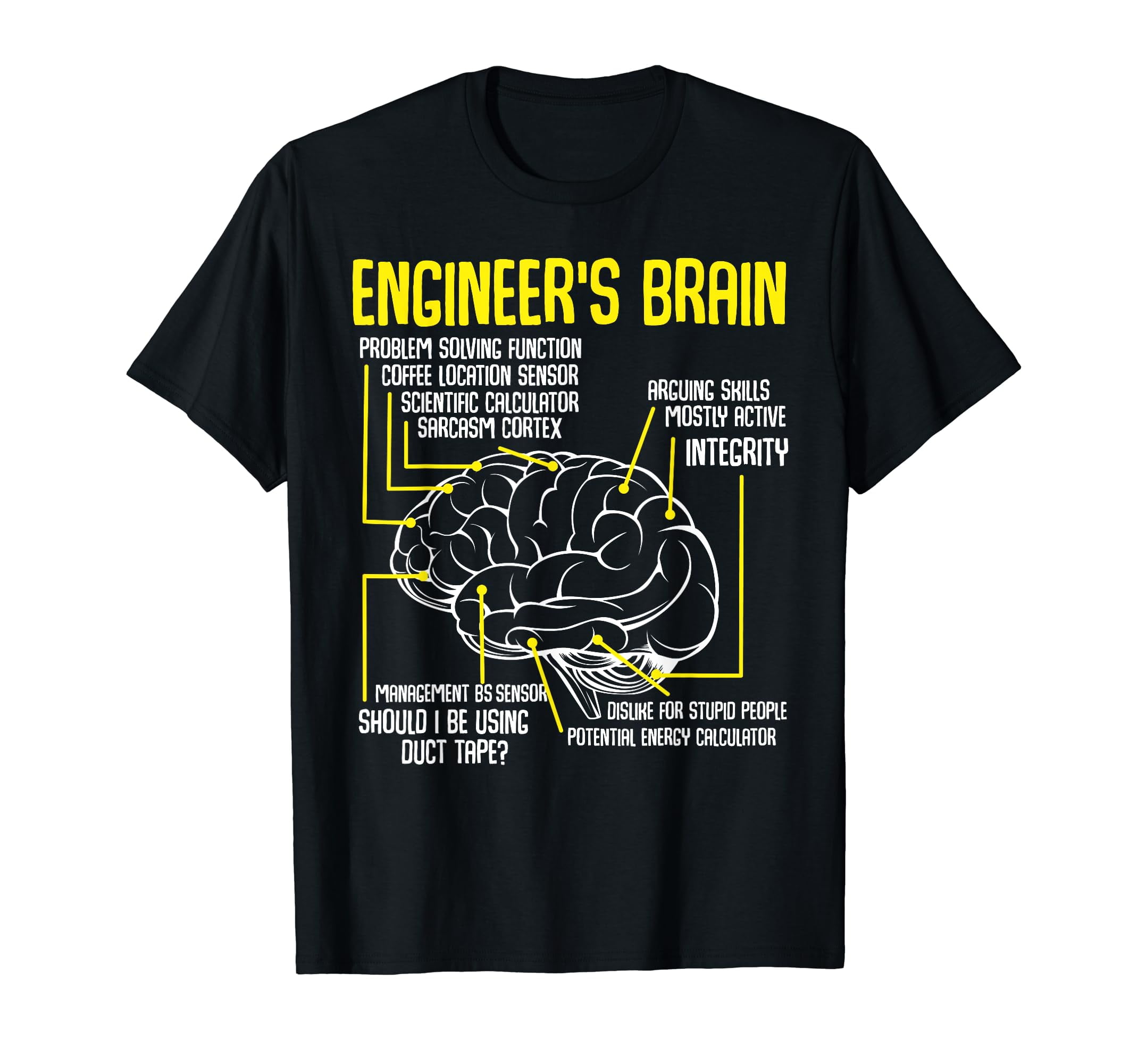 Engineer's Brain Funny Engineering Games Process Funny T-Shirt ...