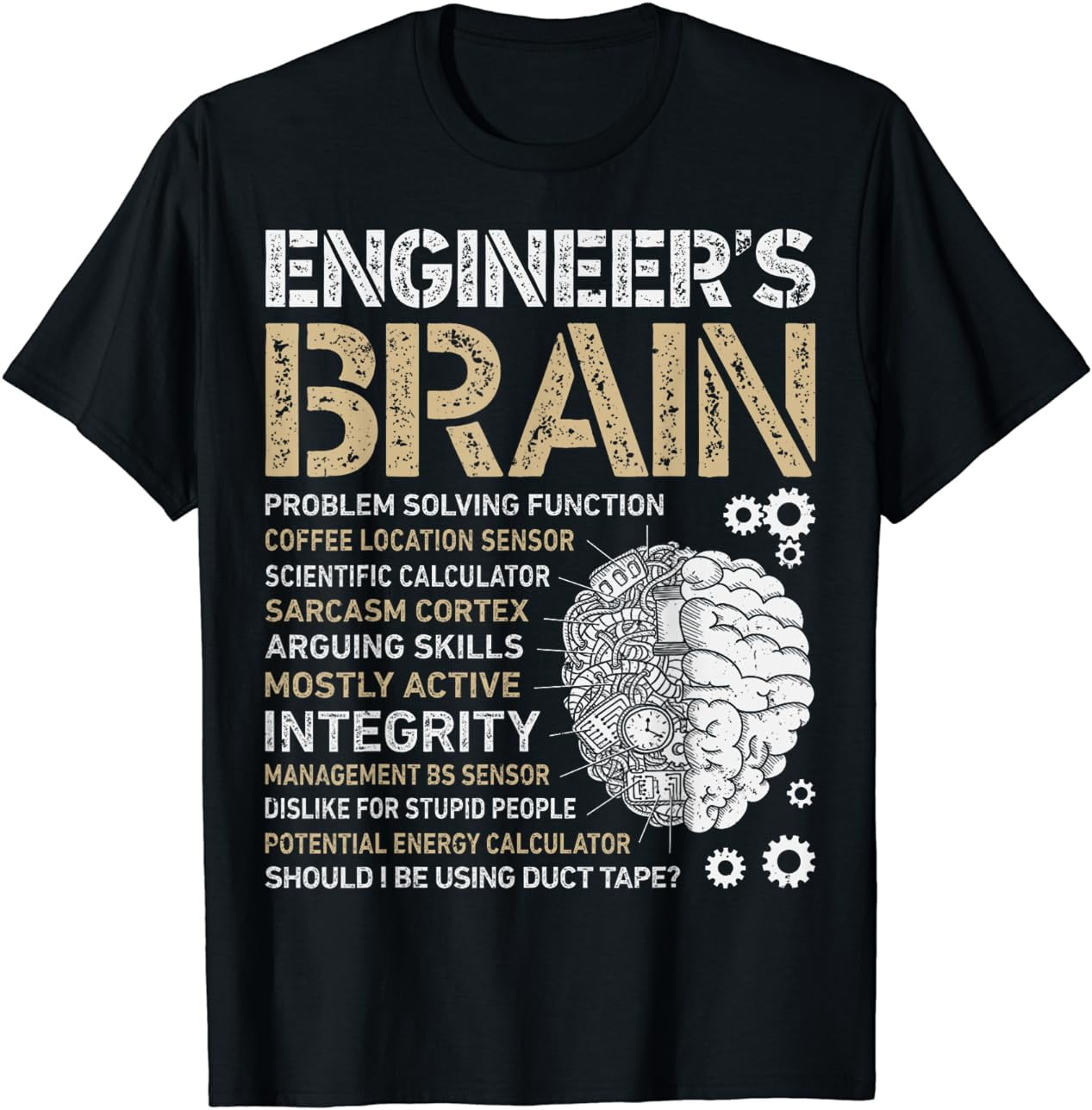 Engineer's Brain Funny Process Engineer Men Engineering Gift T-Shirt ...
