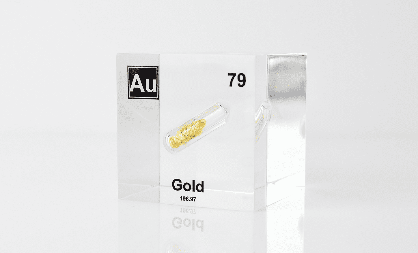 Engineered Labs Educational Gold Element Cube Display Clear Acrylic USA ...