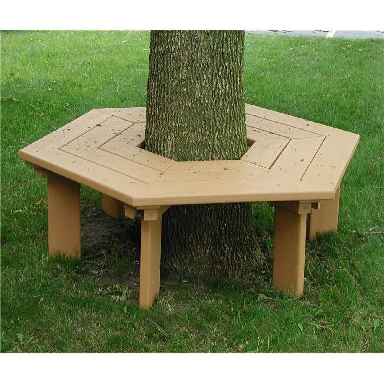 Engineered Plastic Systems HTB4 Hexagonal Tree Bench in Cedar - Walmart.com