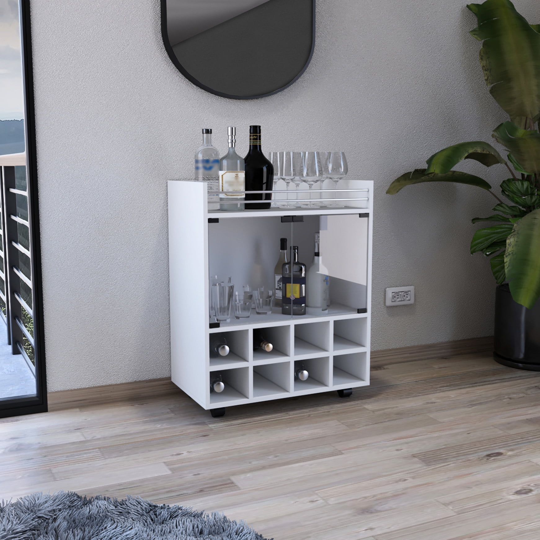 Engineered Wood Construction - 8-Bottle Storage and Display - Living ...