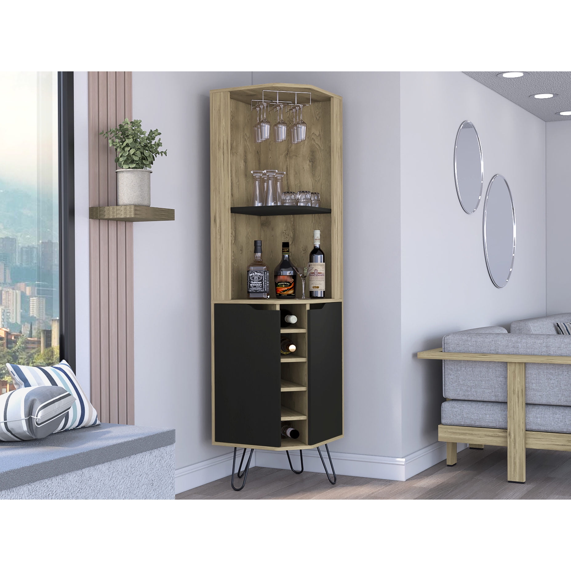 Engineered Wood Corner Cabinet+Multiple Storage Options”-“Living Room ...