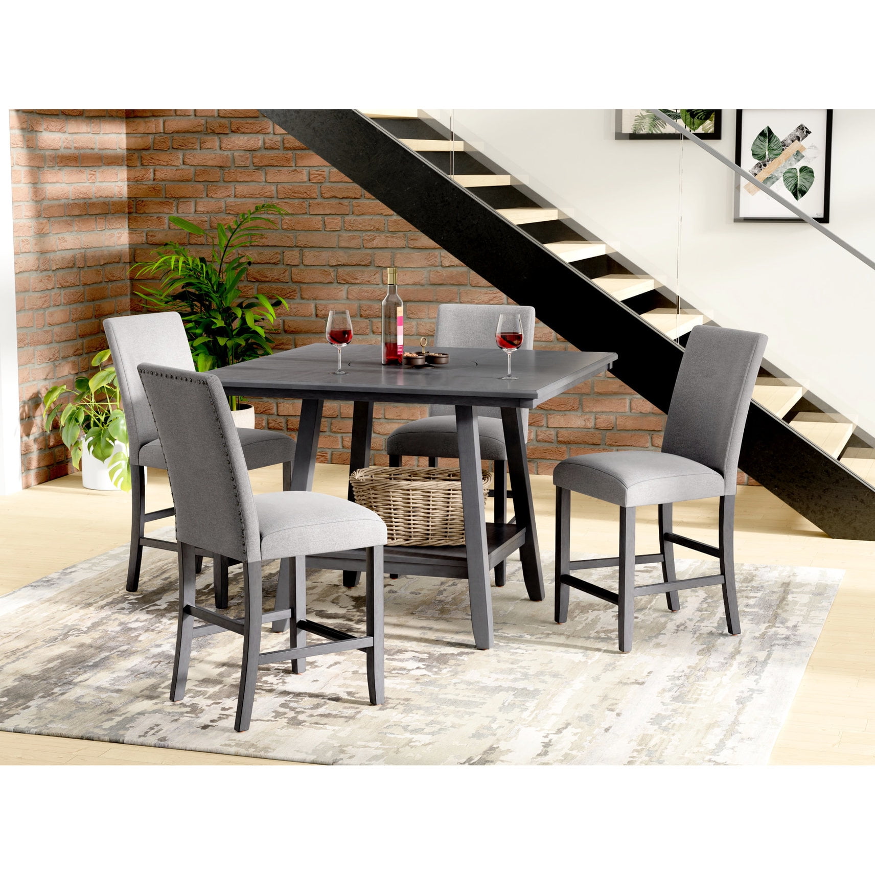 Engineered Wood Gray Table, Simple Assembly Process / Easy - Care ...