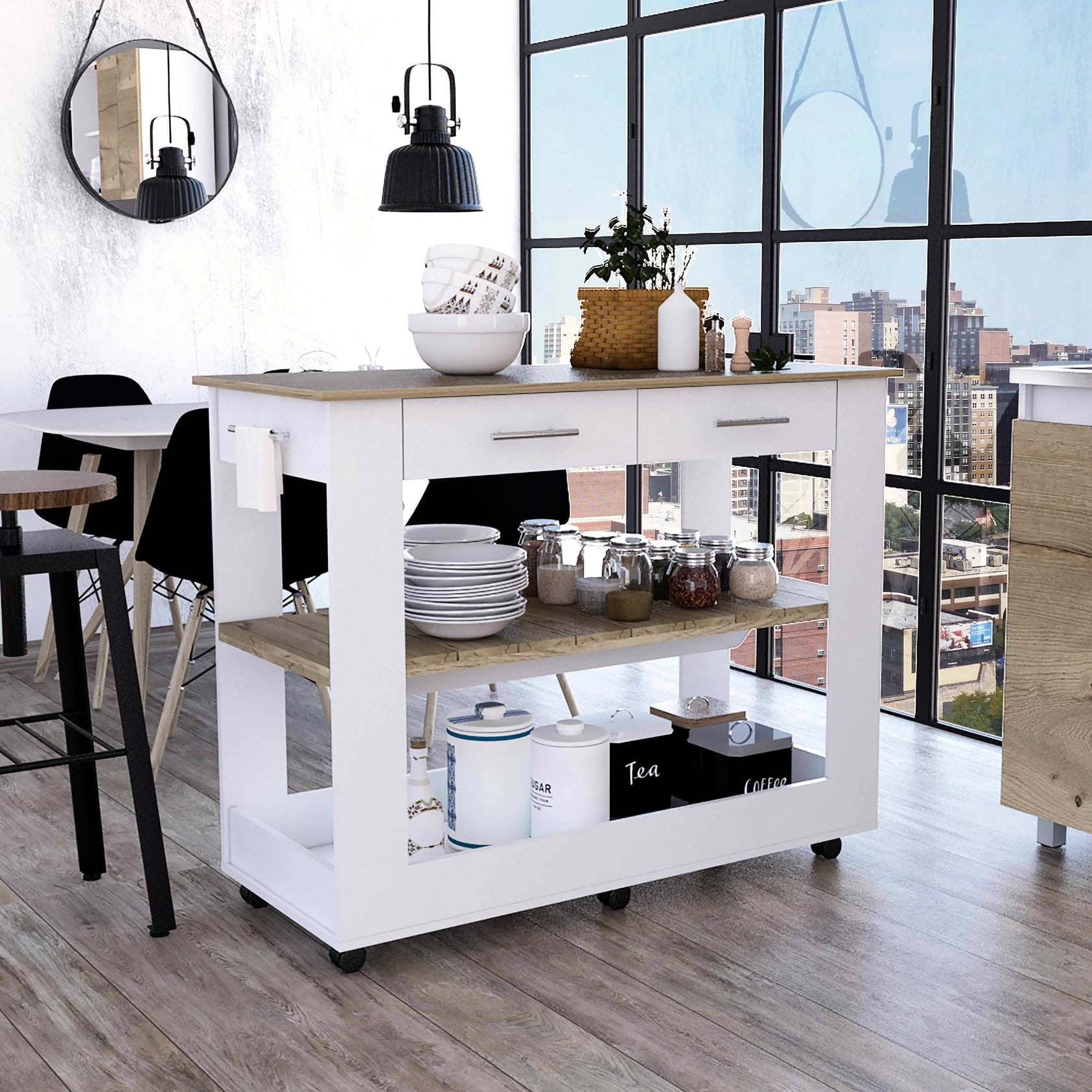 Engineered Wood Kitchen Island with Melamine Filler | Store Items and ...