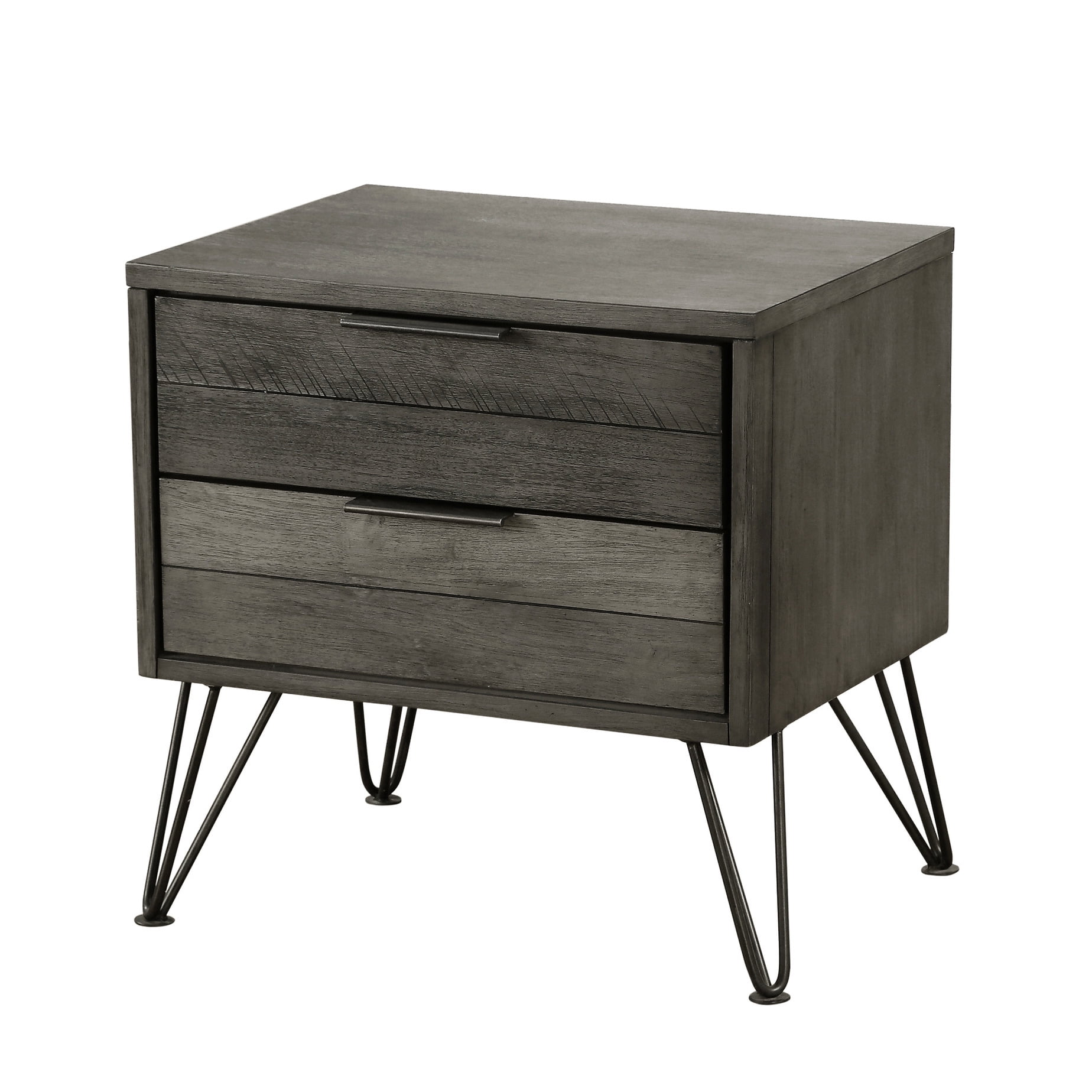 Engineered Wood & Metal Combo - Metal Pull Tab Hardware - Bedroom Setup ...