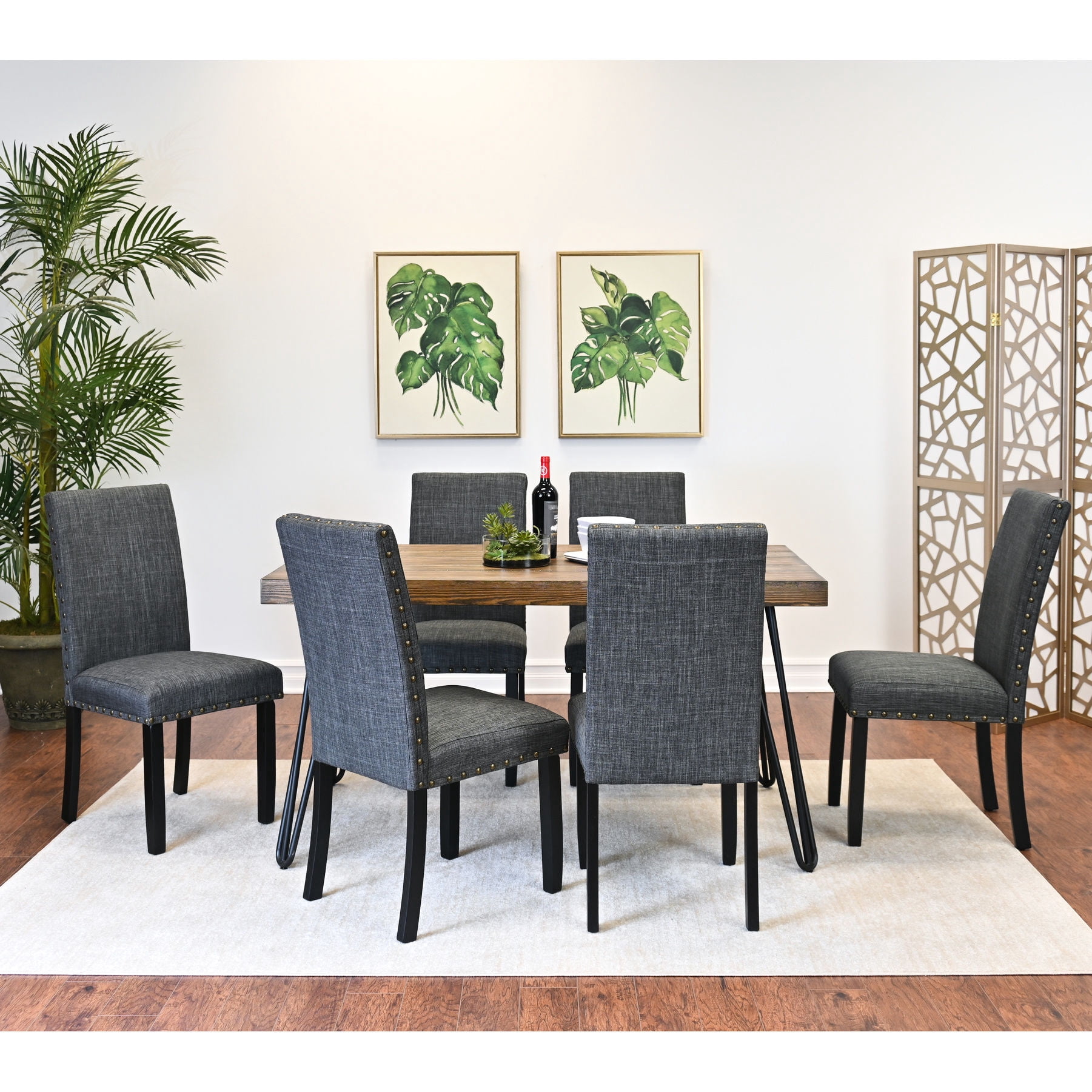Engineered Wood Tabletop+Hardwood Chair Frame