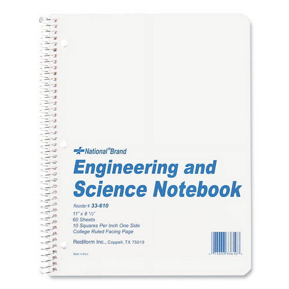 Engineering And Science Notebook, Quadrille Rule, White Cover, 11 X 8.5 ...