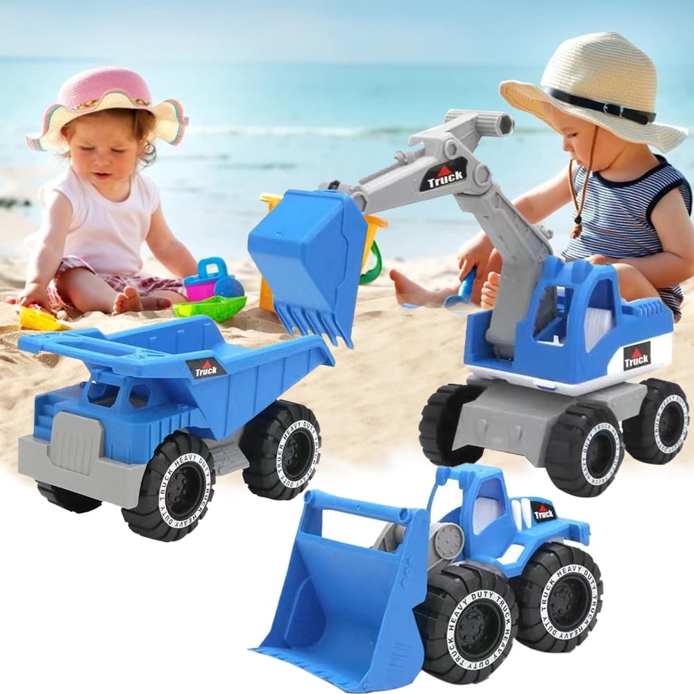 CEDQ Engineering Construction Vehicle Set, 3Pcs Sandbox Toy Excavator ...